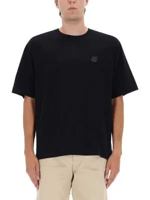 Maison Kitsuné Maison Kitsuné Oversize T-Shirt With Volpe Patch Black