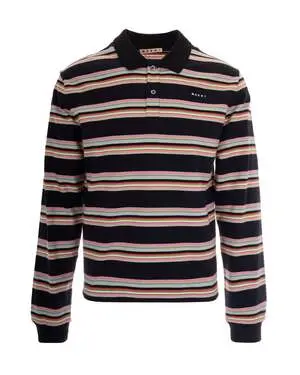 Marni Striped Long-sleeve Polo Shirt - Pale Mint