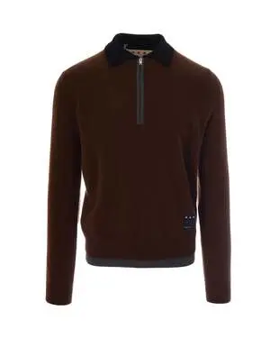 Marni Cashmere Knit Zip Polo Sweater
