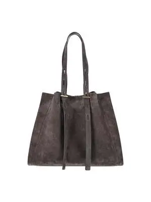 MINOBOSSI Suede Tote Bag With Long Handles - Brown