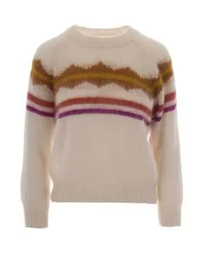 MARANT ETOILE Striped Mohair-blend Crewneck Sweater