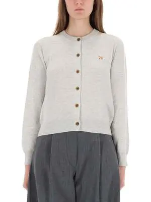 Maison Kitsuné Baby Fox Merino Wool Cardigan - Grey