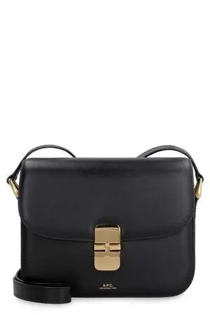 A.p.c. Mini Leather Small Grace Crossbody Handbag - Black