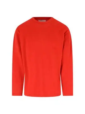 Extreme Cashmere Long-sleeve Crewneck Top In Cotton-cashmere Blend