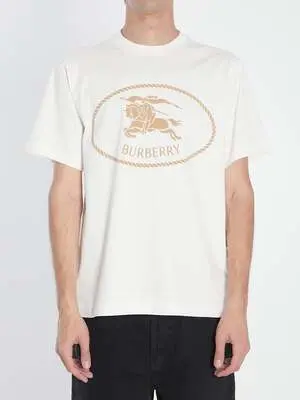 Burberry Burberry Graphic Cotton T-Shirt Chalk