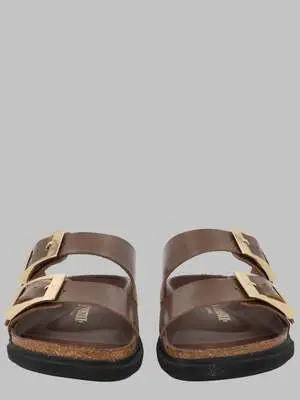 BIRKENSTOCK Double Buckle Leather Slide Sandals