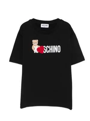 Moschino Teddy Bear And Heart Graphic T-shirt - Black