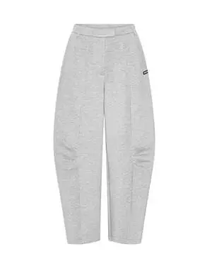 ROTATE BY BIRGER CHRISTENSEN Wide-leg Fleece Sweatpants - Light Grey Melange