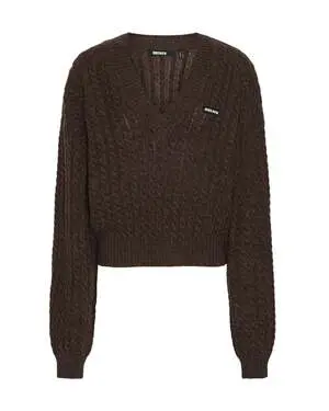 ROTATE BY BIRGER CHRISTENSEN Wrap Front V-neck Cropped Sweater