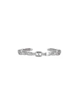 Valentino Garavani Crystal-embellished Logo Cuff Bracelet