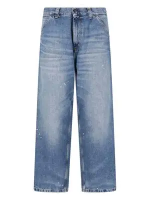 Carhartt Work In Progress Relaxed Wide-leg Jeans With Paint Splatter