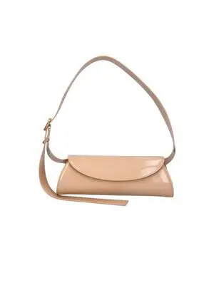 JIL SANDER Patent Leather Shoulder Bag - Beige