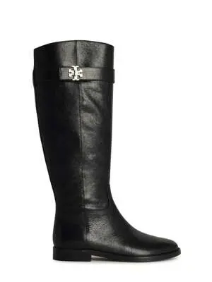 Tory Burch Caprine Leather Knee-high Boots With Logo Detail