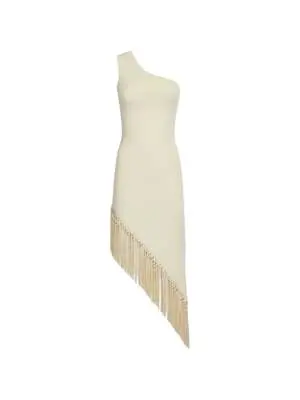 TALLER MARMO One-shoulder Fringe Mini Dress - Bianco