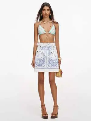 SELF-PORTRAIT High-waist Mini Skirt With Paisley Print