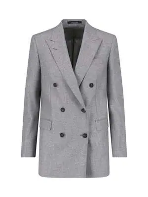 Tagliatore Double-breasted Tailored Blazer In Wool And Cashmere Blend