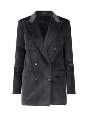 Tagliatore Double-breasted Corduroy Blazer - Grey