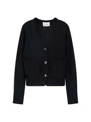 LISA YANG V-neck Cardigan With Patch Pockets