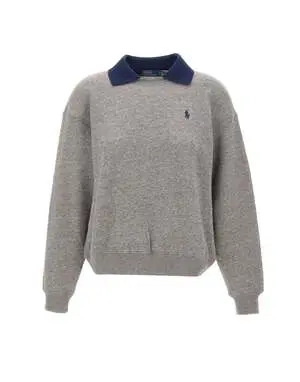 Polo Ralph Lauren Ribbed Knit Polo Collar Crew Neck Sweater - Grigio
