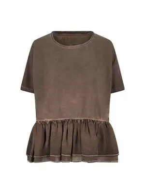 UMA WANG Short Sleeve Peplum Top
