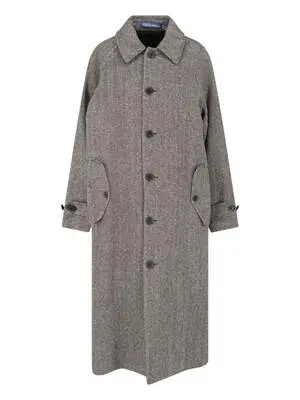 Polo Ralph Lauren Herringbone Wool Blend Long Coat