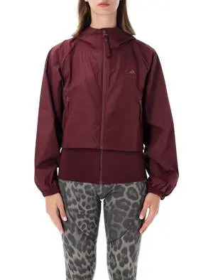 Adidas By Stella McCartney Cropped Hooded Track Jacket With Zip Pockets