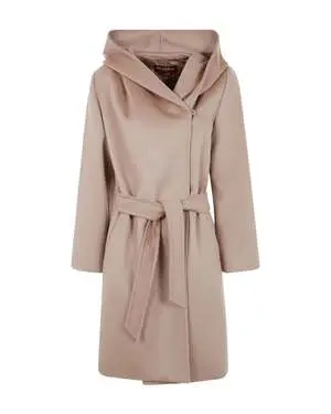 Max Mara Hooded Belted Wool Coat - Cammello