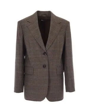 Max Mara Plaid Single-breasted Blazer - Nero