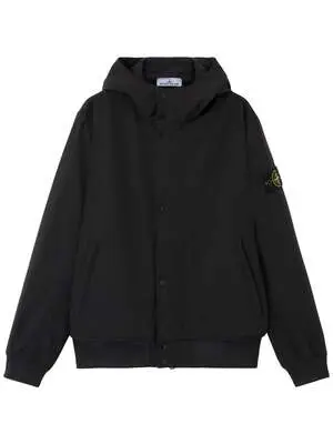Stone Island Zip-front Hooded Jacket - Black