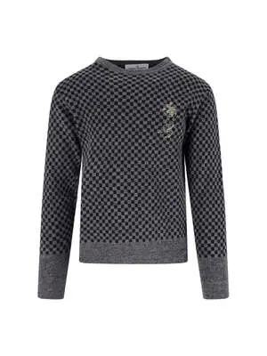 VIVIENNE WESTWOOD Embroidered Check Crewneck Sweater