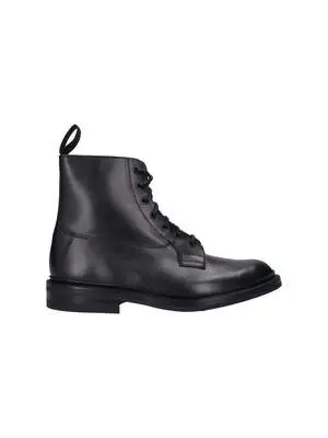 TRICKER'S Leather Boots With Rubber Sole - Black