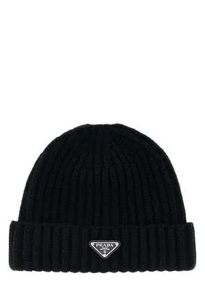 Prada Luxury Wool Beanie Hat - Black