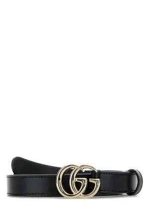 Gucci Leather Gg Belt - Black