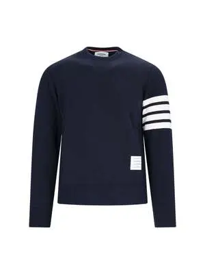 Thom Browne Striped Sleeve Crewneck Sweatshirt