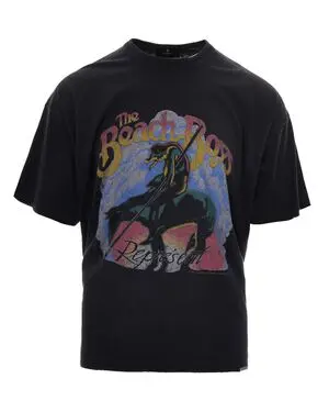 REPRESENT Graphic Print Crewneck T-shirt - Stained Black