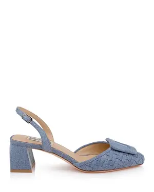 Badgley Mischka Yaneli Slingback Pumps - Light Denim