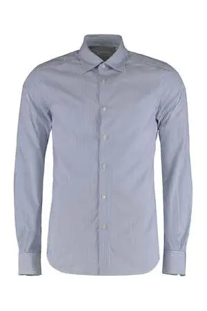 SLOWEAR Striped Cotton Long-sleeve Shirt - Blue