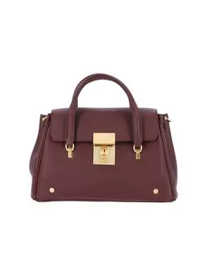 Thom Browne Leather Top Handle Satchel Bag - Red