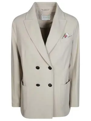 CIRCOLO 1901 Double-breasted Cotton Blend Sweatshirt Jacket