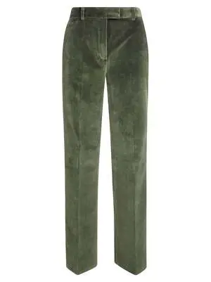 CIRCOLO 1901 Straight-leg Velvet Pants - Verde