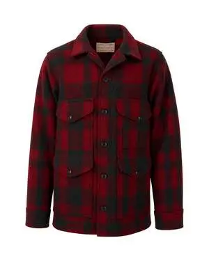 Filson Mackinaw Wool Plaid Short Jacket - Red