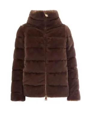 Herno Faux Fur Puffer Jacket - Fondente