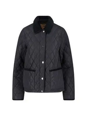 Burberry Burberry Quilted Jacket With Corduroy Collar Black