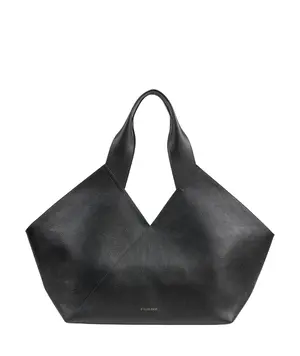BY MALENE BIRGER Lucile Leather Tote Bag - Black