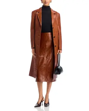 ARMA Meeka Embossed Leather Midi Skirt