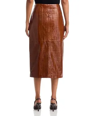 ARMA Meeka Embossed Leather Midi Skirt