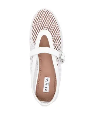 Alaïa Fishnet Leather Ballets