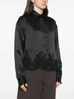 Ermanno Scervino Lace Trimmed Silk Shirt