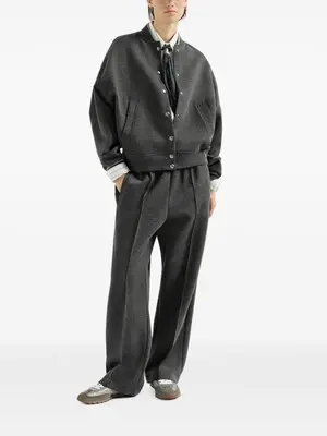 Brunello Cucinelli Cotton And Cashmere Trousers - Grey