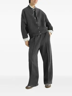 Brunello Cucinelli Cotton And Cashmere Trousers - Grey